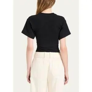 Proenza Schouler Hilma Pleated Cotton-blend Top - Black