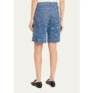 Cinq À Sept Betsy Garden Doodle Denim Shorts