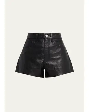 RE/DONE Leather A-line Shorts