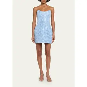 Rebecca Vallance Alix Sequined Strapless Mini Dress