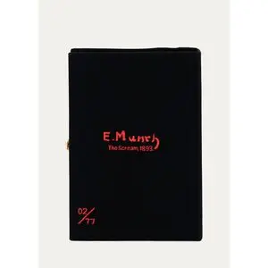 OLYMPIA LE-TAN Museum Edvard Munch Book Clutch Bag - Black