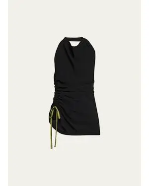 Proenza Schouler Melia Crinkle Halter Top - Black