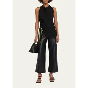 Proenza Schouler Melia Crinkle Halter Top