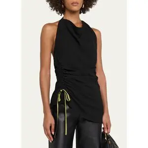 Proenza Schouler Melia Crinkle Halter Top
