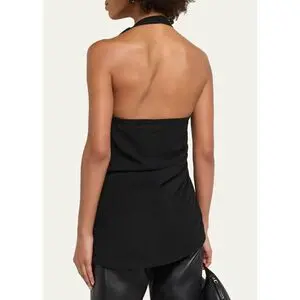 Proenza Schouler Melia Crinkle Halter Top