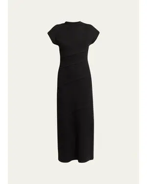 Proenza Schouler Hilma Cap-sleeve Column Dress Black