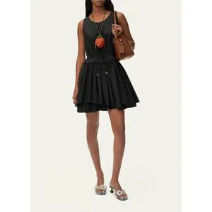 Loewe X Paula's Ibiza Ruffle Cotton-rib Mini Tank Dress