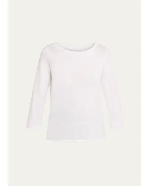 Majestic Filatures 3/4-sleeve Organic Cotton Shirt - Coffee