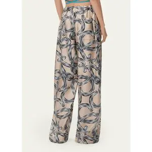 Loewe X Paula's Ibiza Abstract-print Silk Wide-leg Pull-on Trousers