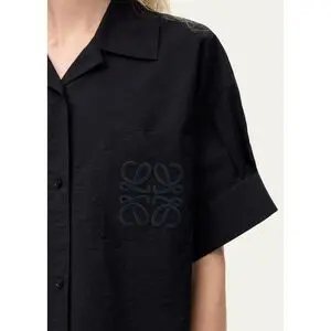 Loewe X Paula's Ibiza Anagram Short-sleeve Button-down Shirt
