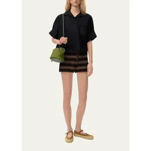 Loewe X Paula's Ibiza Anagram Short-sleeve Button-down Shirt