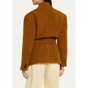 Isabel Marant Étoile Syndra Boucle Belted Oversized Wrap Jacket