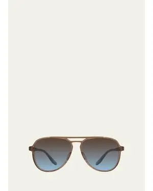 Barton Perreira Hartmann 55mm Acetate Aviator Sunglasses - Tabac