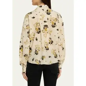 Isabel Marant Étoile Fedry Floral-print Silk Neck-scarf Blouse