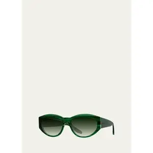 Barton Perreira Robinson 56mm Acetate Oval Sunglasses - Clover