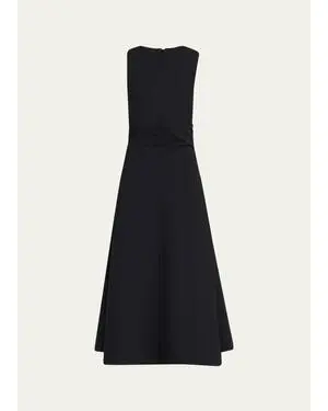 Proenza Schouler White Label Anoushka Ruched Poplin Maxi Dress - Black