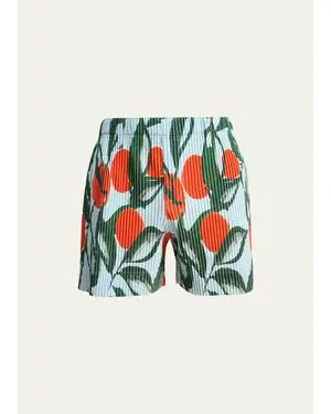 Issey Miyake Pleated Pull-on Shorts - Blue