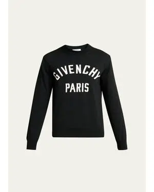 Givenchy Logo Cotton-blend Crewneck Sweater - Black