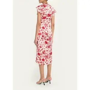Isabel Marant Étoile Lyndsay Floral Burnout Flutter-sleeve Midi Dress - Ecru/pink