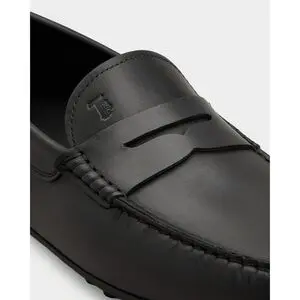 TOD'S Leather Moc-toe Penny Loafers