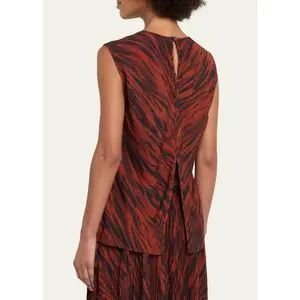 Proenza Schouler White Label Megan Sleeveless Printed Twill Top