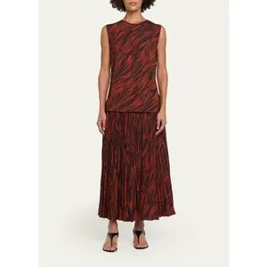Proenza Schouler White Label Runa Printed Twill Midi Skirt