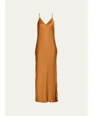 Isabel Marant Étoile Nevana Satin Backless Maxi Slip Dress