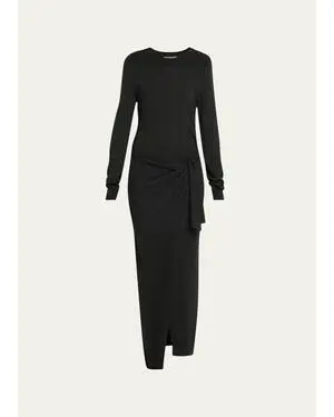 Isabel Marant Étoile Jozira Button-shoulder Wrap Maxi Sweater Dress