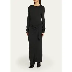 Isabel Marant Étoile Jozira Button-shoulder Wrap Maxi Sweater Dress