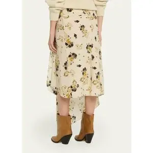 Isabel Marant Étoile Faniry Floral Asymmetric Silk Skirt