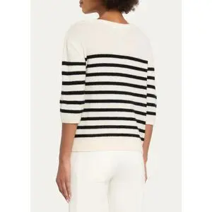 Majestic Filatures Merino Extrafine Striped Crewneck Sweater
