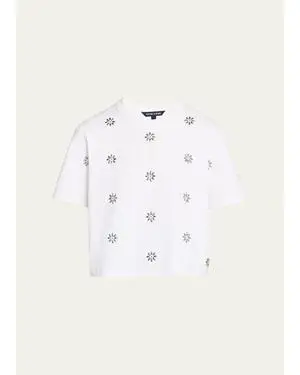 Veronica Beard Embellished Crewneck T-shirt - White