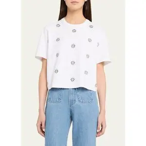 Veronica Beard Embellished Crewneck T-shirt - White