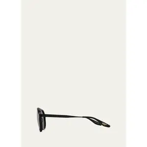 Barton Perreira 007 Vedretta Acetate Aviator Sunglasses - Black
