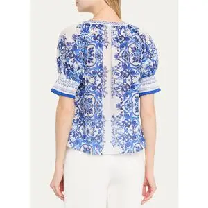 Alice + Olivia Thalia Puff-sleeve Blouse