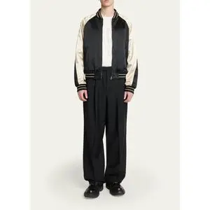 Givenchy Satin Rhinestone-logo Bomber Jacket