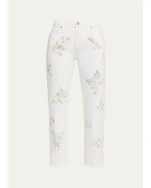 Libertine Porcelain Garden Boyfriend Jeans - White