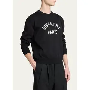 Givenchy Embroidered Logo Cotton Crewneck Sweater