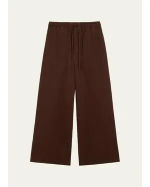 Loewe X Paula's Ibiza Washed Satin Wide-leg Drawstring Pants