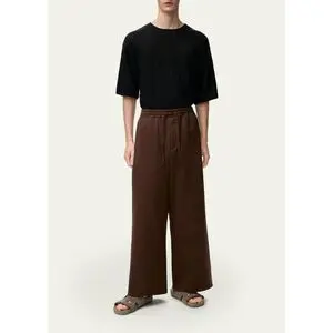 Loewe X Paula's Ibiza Washed Satin Wide-leg Drawstring Pants
