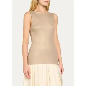 Majestic Filatures Soft Touch Metallic Knit Tank Top