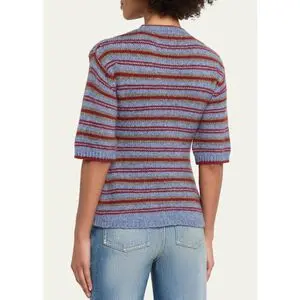 Proenza Schouler White Label Dana Striped Short-sleeve Sweater