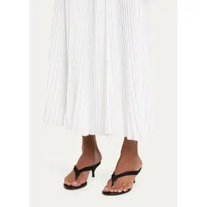 Miu Miu Satin Kitten-heel Thong Sandals - Nero