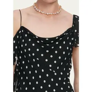SELF-PORTRAIT Polka Dot Georgette Maxi Dress
