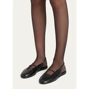 Miu Miu Leather Slingback Mary Jane Ballerina Flats