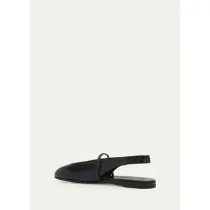 Miu Miu Leather Slingback Mary Jane Ballerina Flats