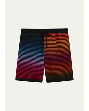Loewe X Paula's Ibiza Multi-stripe Knit Shorts