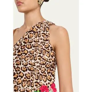 Saloni Madeline Printed One-shoulder Top