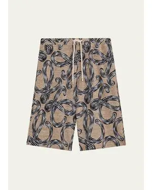 Loewe X Paula's Ibiza Cotton-terry Logo Script Shorts