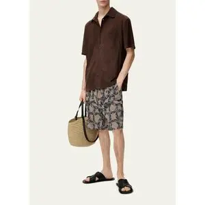 Loewe X Paula's Ibiza Cotton-terry Logo Script Shorts